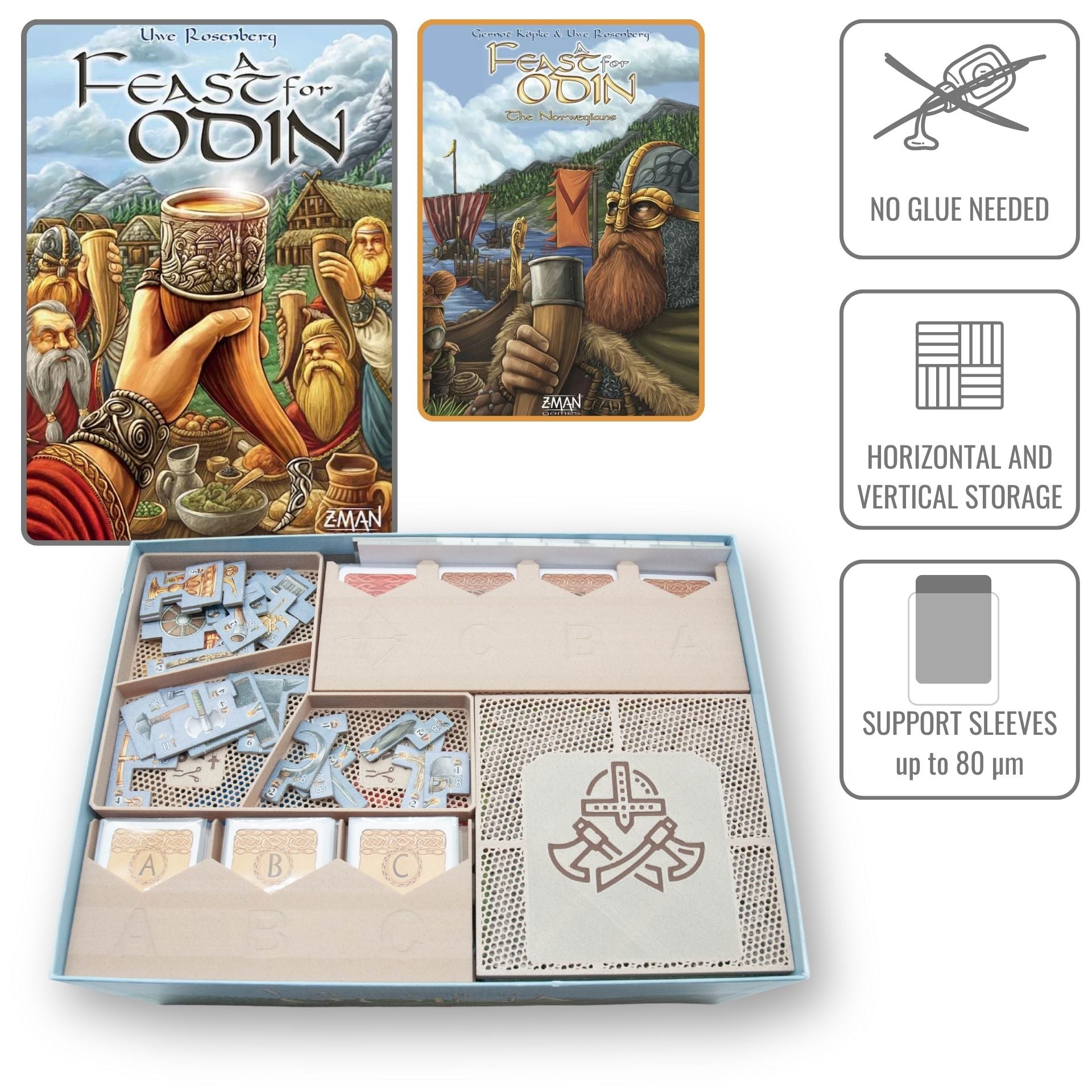 A Feast for Odin Board Game Insert | 3D Printed | WOODNEQ