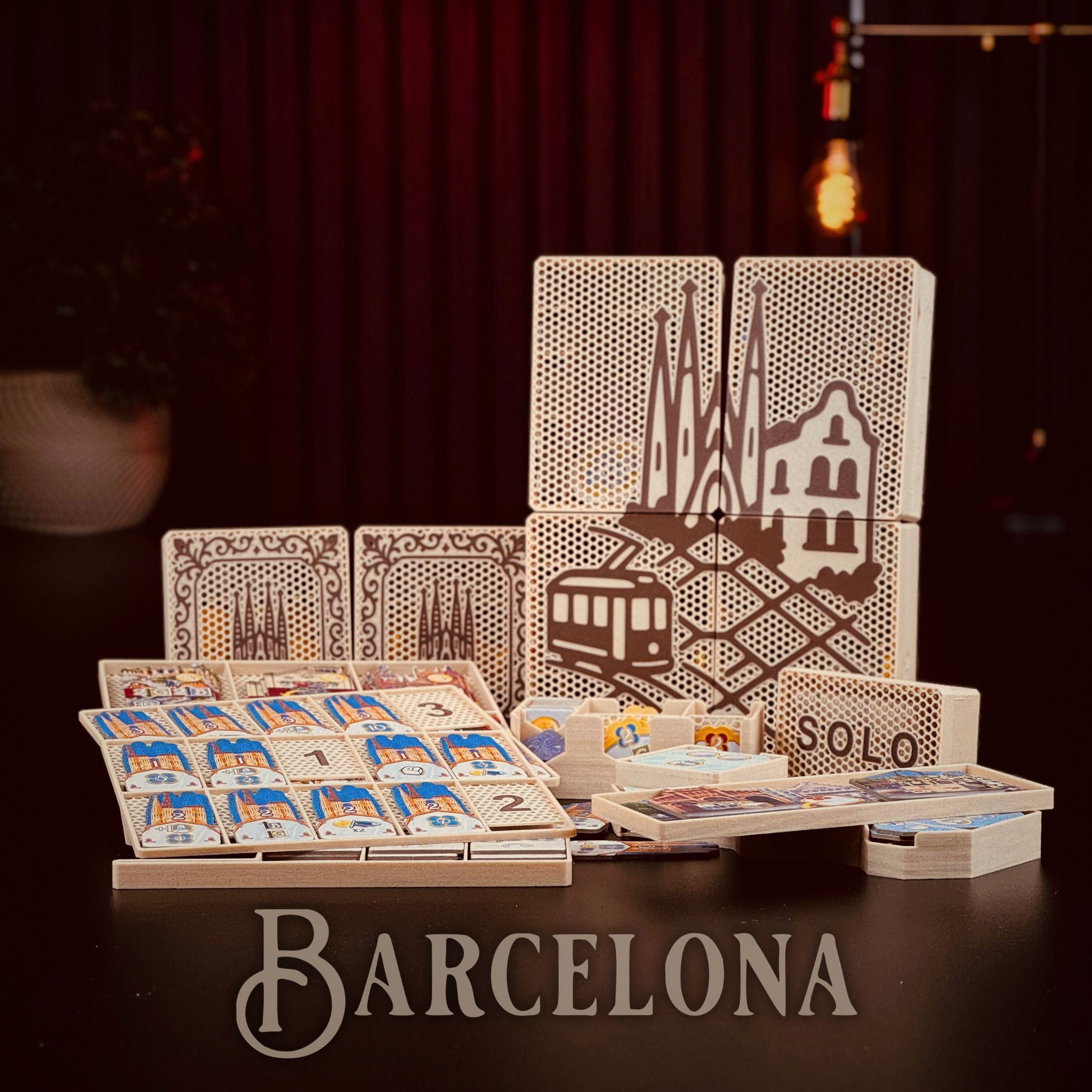 Barcelona Board Game Insert | 3D Printed | WOODNEQ